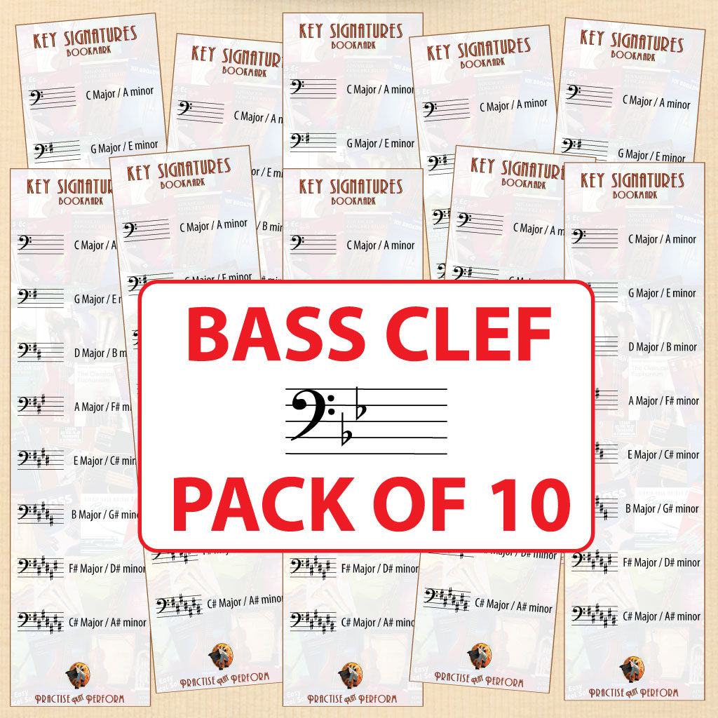 Bass Clef Key Signature Bookmark Teacher's 10 Pack – We Sell Music Books
